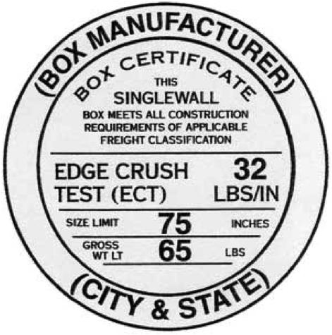 Sello de verificación de la prueba ECT para cajas de cartón - Cajas de ...